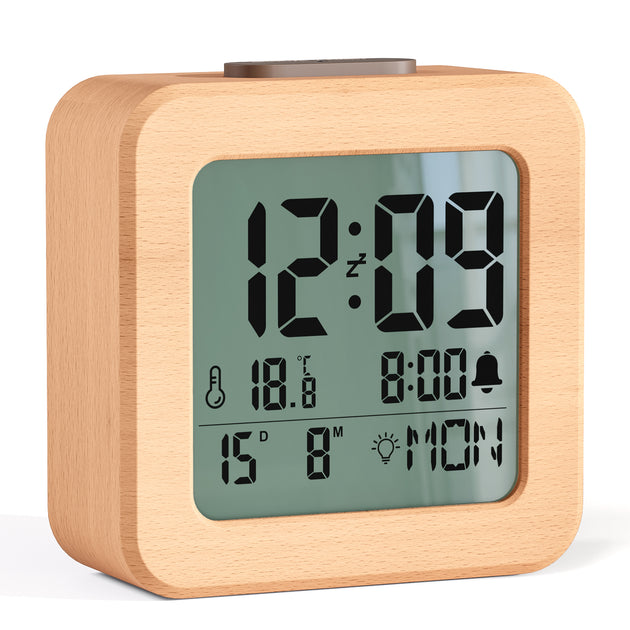 Wooden Battery-Operated Bedside Alarm Clock (Model: 2119) – CHEREEKI