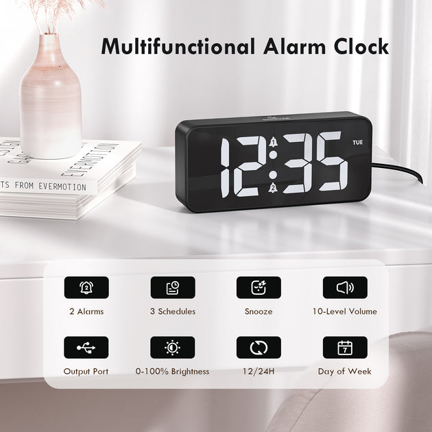 Mains Powered Alarm Clock with UK Plug (Model: E13) – CHEREEKI
