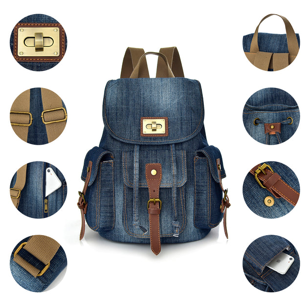 Vintage Jeans Canvas Backpack (Model: 9006) – CHEREEKI